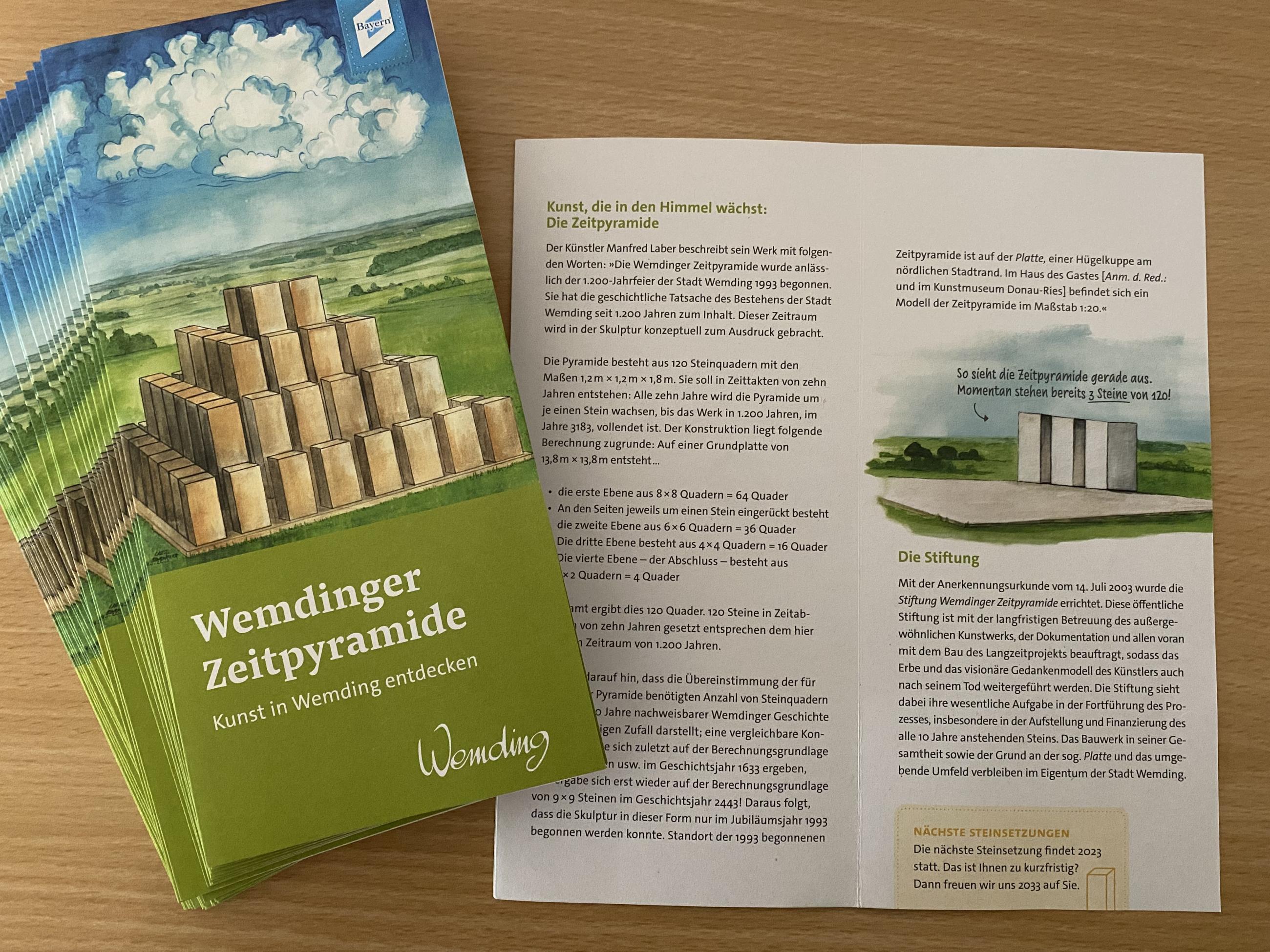 Broschüre „Zeitpyramide“ zum Jahr der Steinsetzung|Wemding|Donau-Ries ...