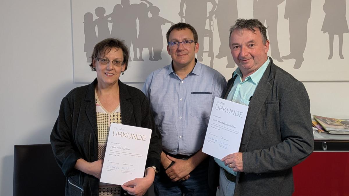 Ehrung für langjähriges Engagement: Albert Riedelsheimer und Heidi ...